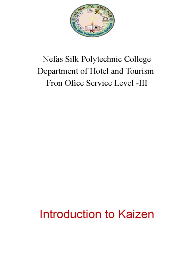 Nefas Silk Polytechnic College Department of Hotel and Tourism Fron ...