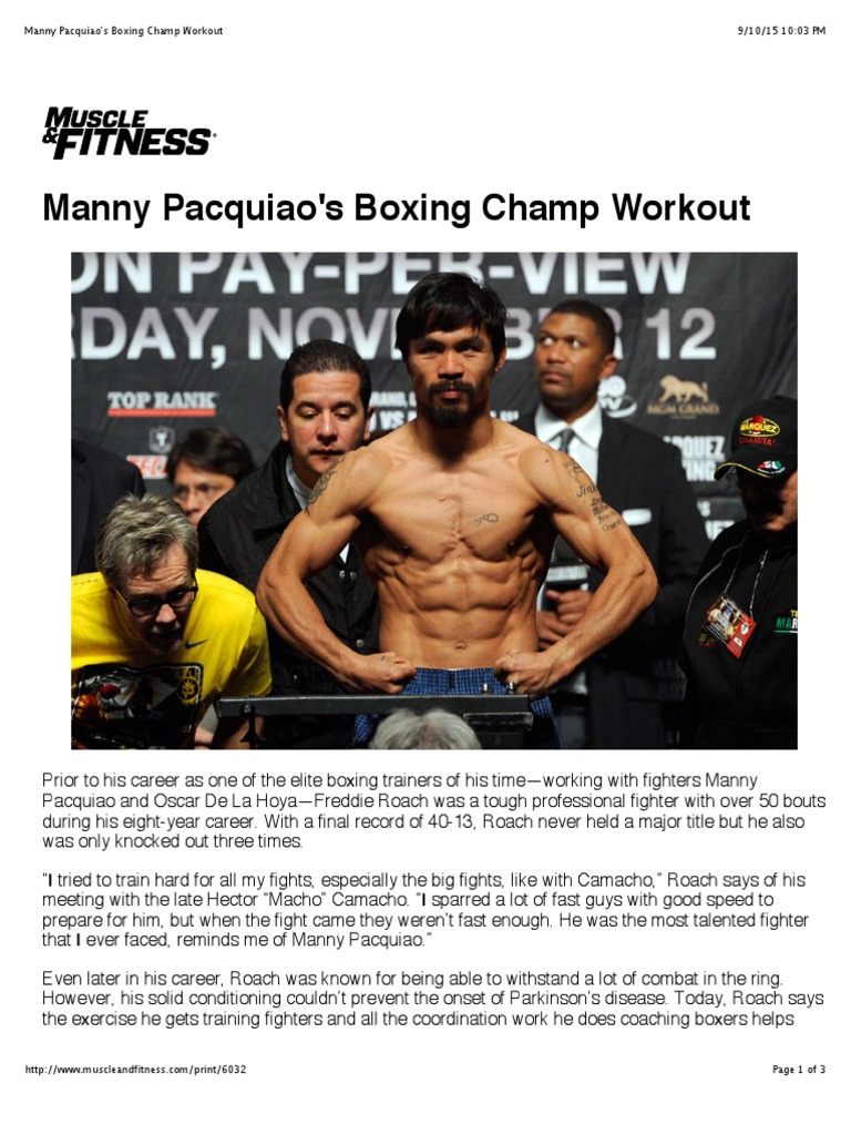 Manny Pacquiao's Boxing Workout | PDF | Combat Sports | Individual Sports