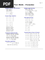 Math 30-1 Formula Sheet | PDF | Logarithm | Trigonometric Functions