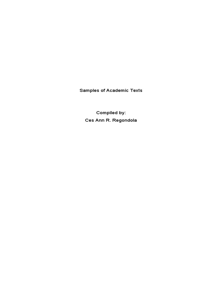 Samples of Academic Texts | PDF | Reading Comprehension | Idea