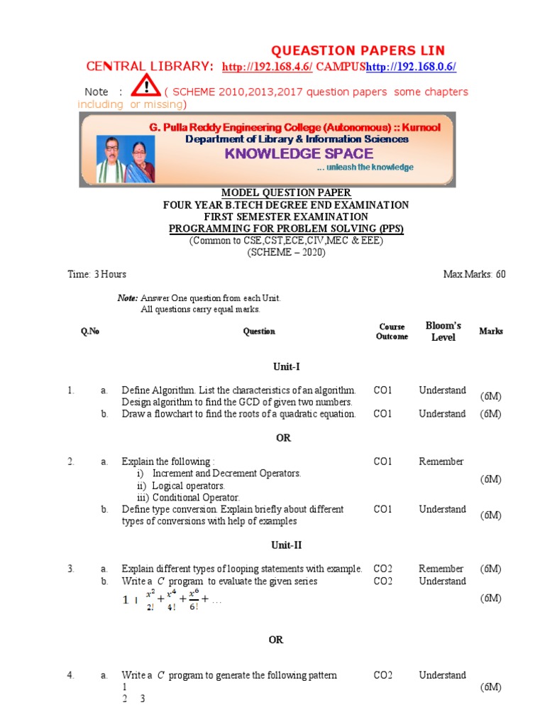 Ist Sem PPS - Cse, Cstce, Me, Ece, Eee, DS, CMS | PDF | C (Programming ...