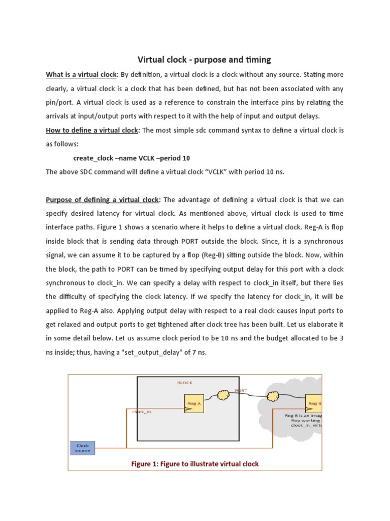 Virtual Clock - Purpose and Timing | PDF | Latency (Engineering) | Input/Output
