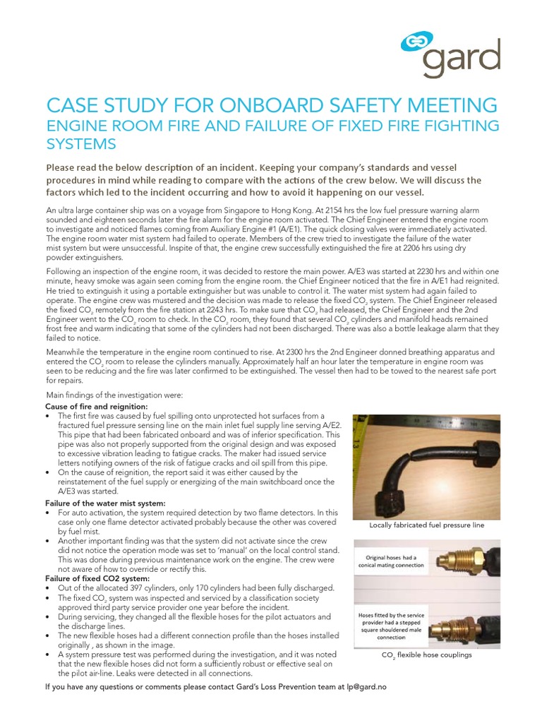 Case Study - ER Fire and Failure of FIxed Fire Fighting Systems | PDF ...