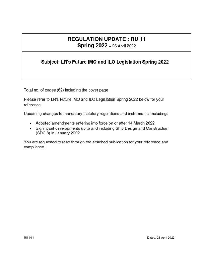IMO-ILO Legislation For Future 2022 | PDF | Ships | Sewage Treatment