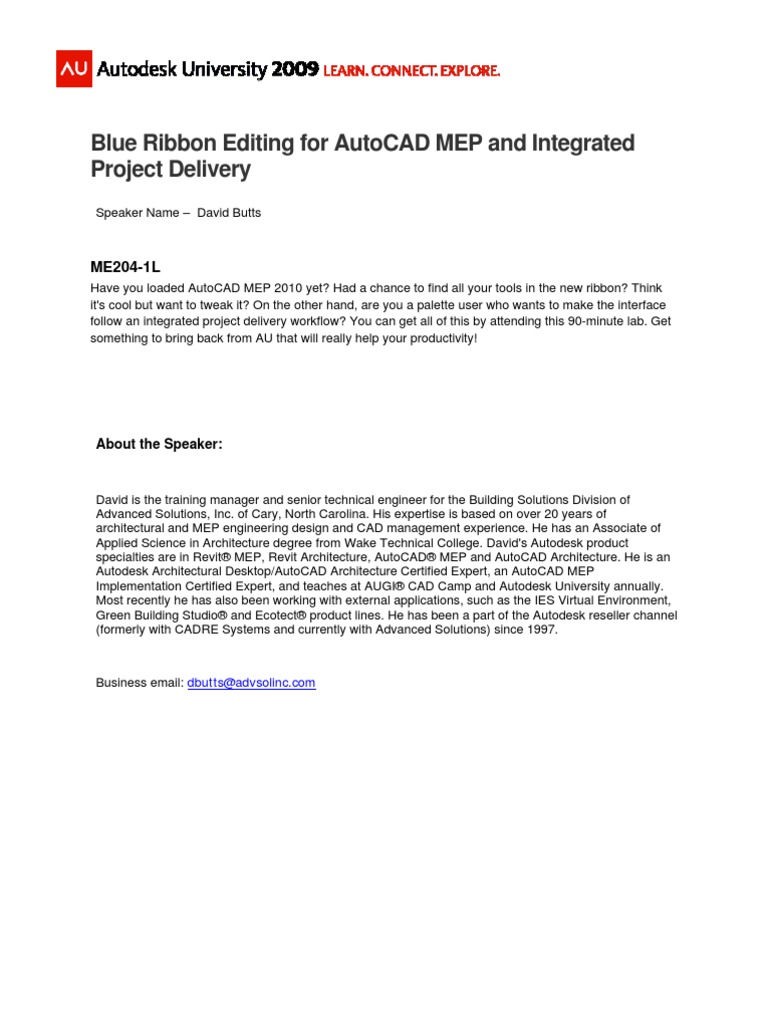 Me204 1l D Butts Blue Ribbon | PDF | Autodesk Revit | Autodesk