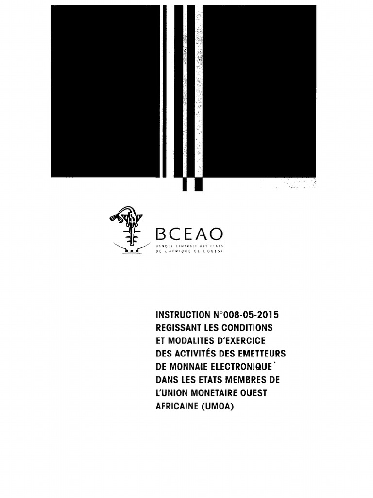 Instruction de La BCEAO N°008-05-2015 Du 21 Mai 2015 Fixant Les ...
