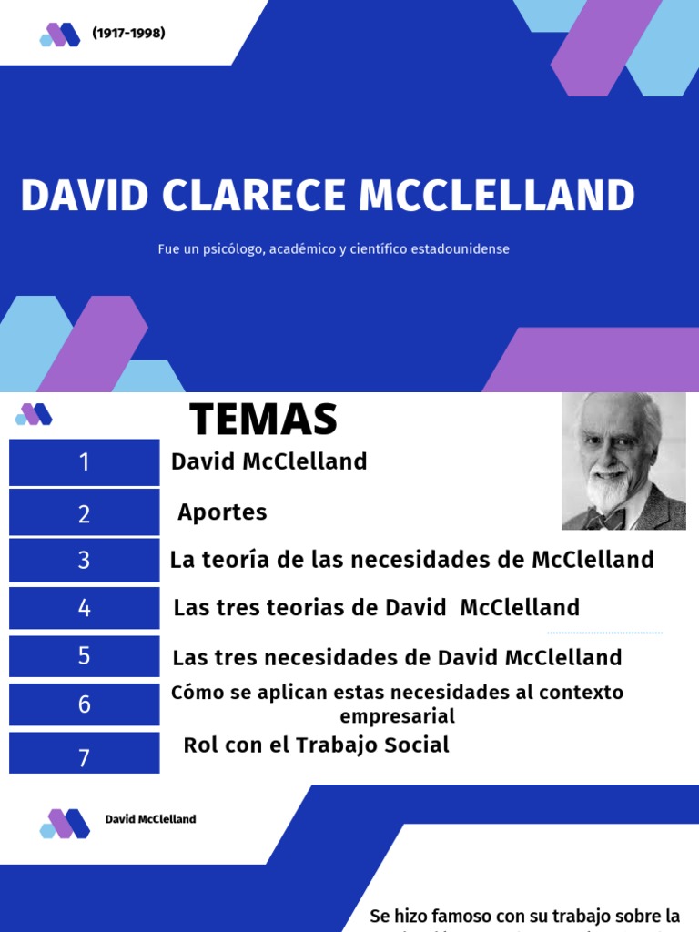 Teoría de las Necesidades de McClelland | PDF | Cognición | Sicología