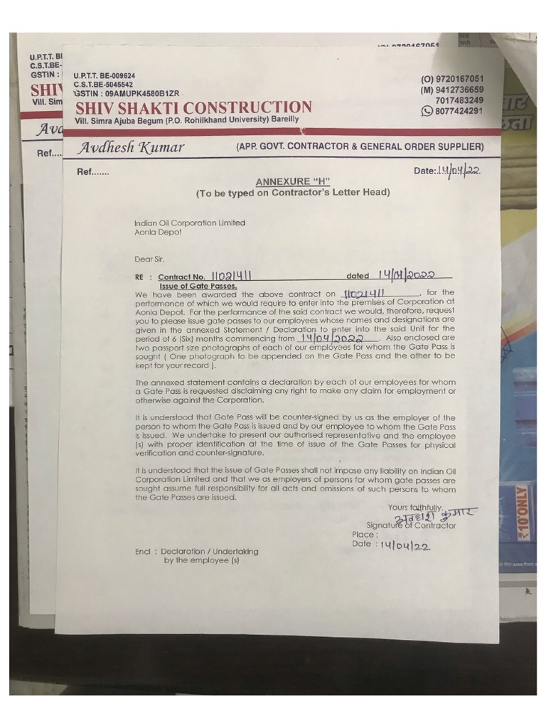 J and H Form | PDF