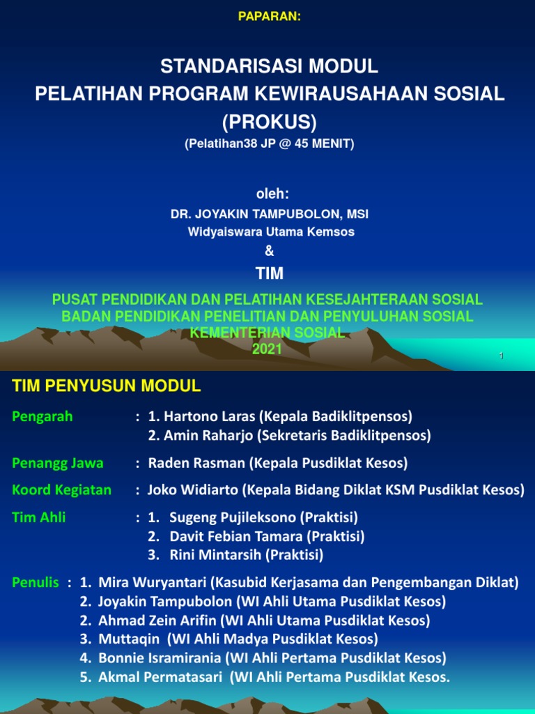Paparan Standardisasi Modul Diklat ProKUS 2021 | PDF