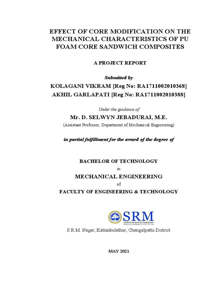 FABRICATION AND MECHANICAL CHARACTERIZATION OF SANDWICH COMPOSITE ...