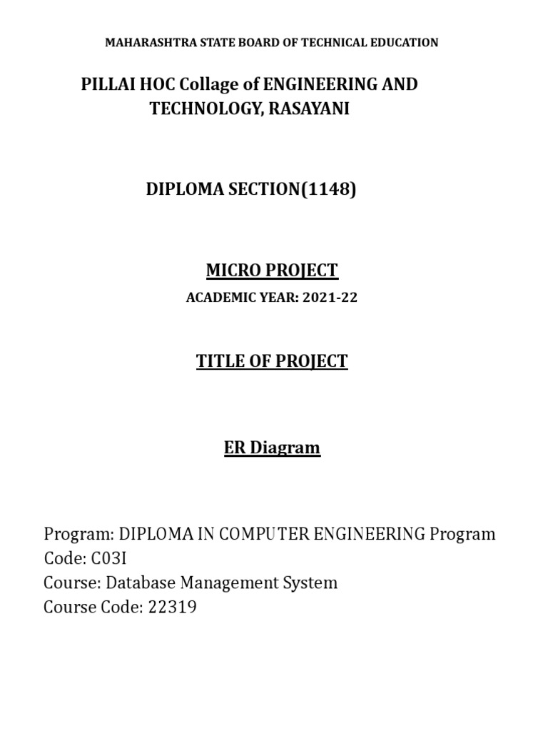 Micro Project DMS | Descargar gratis PDF | Databases | Diploma Micro Project DMS | Descargar gratis PDF | Databases | Diploma