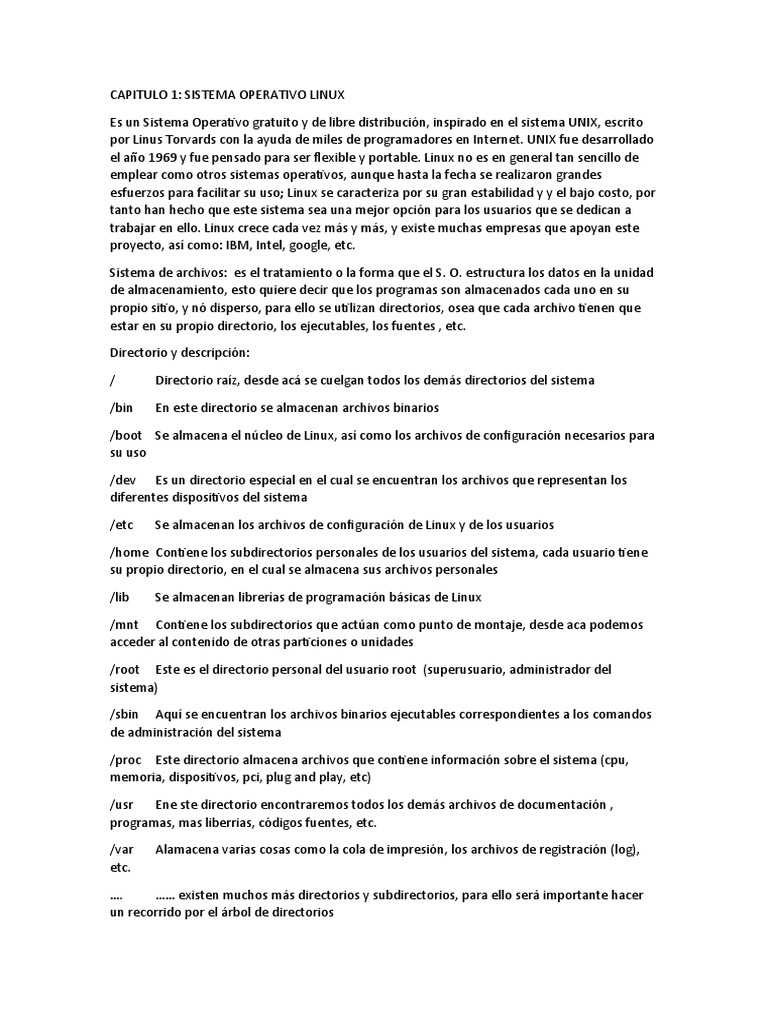 Comandos Limux | PDF | Archivo de computadora | Directorio (Computación)