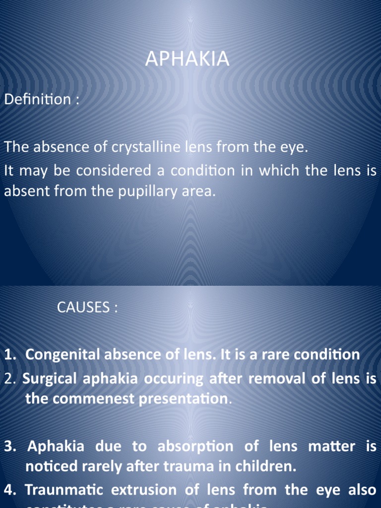 APHAKIA | PDF | Medical Specialties | Ophthalmology