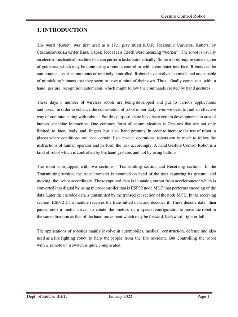 Gesture Control Robot | PDF | Arduino | Integrated Development Environment