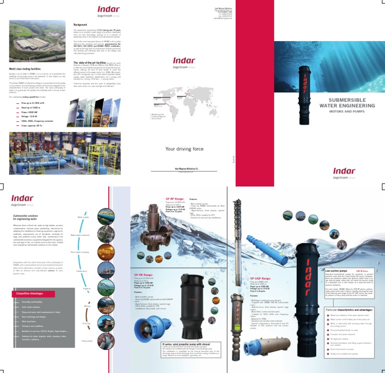 Indar Submersible Pumps Overview | PDF | Pump | Electric Motor
