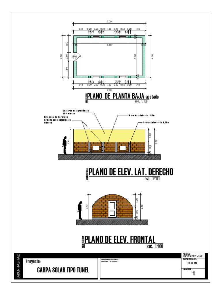 Plano Carpa Solar de 7X4 M | PDF