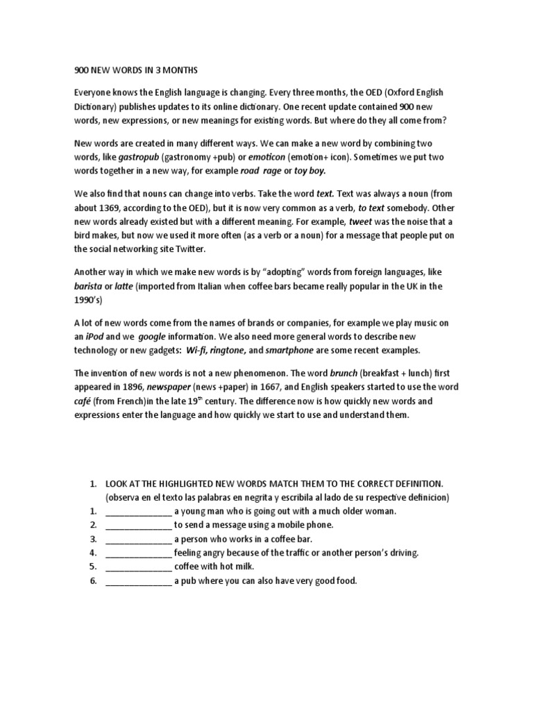 900 New Words in 3 Months | PDF | Word | English Language