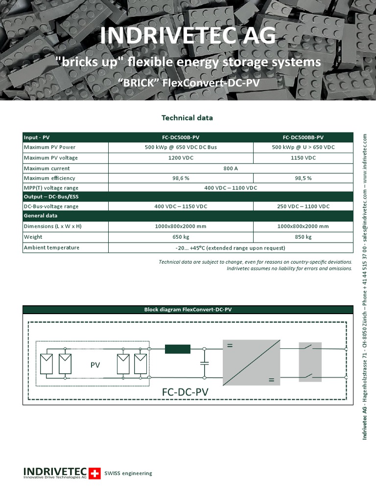 Indrivetec Ag: "Bricks Up" Flexible Energy Storage Systems | PDF ...