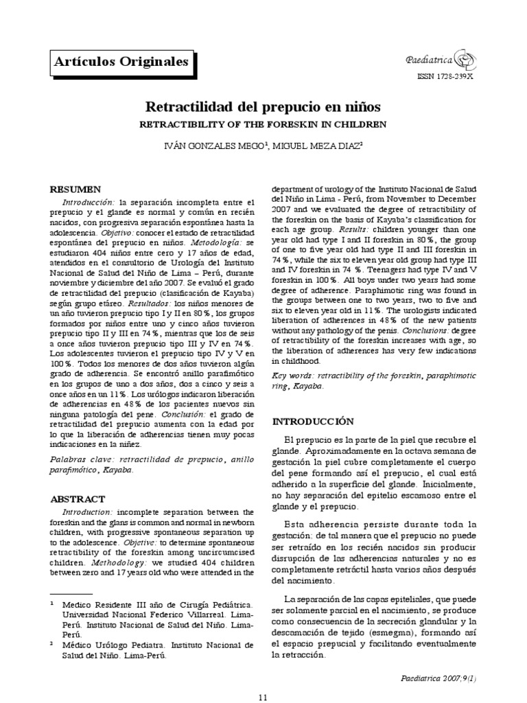 Prepucio Retractil en Niños | PDF | Pene | Sistema reproductivo animal