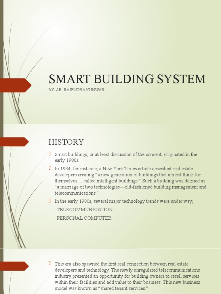 Smart Building System: By-Ar. Rajendra Kunwar | PDF | Building ...