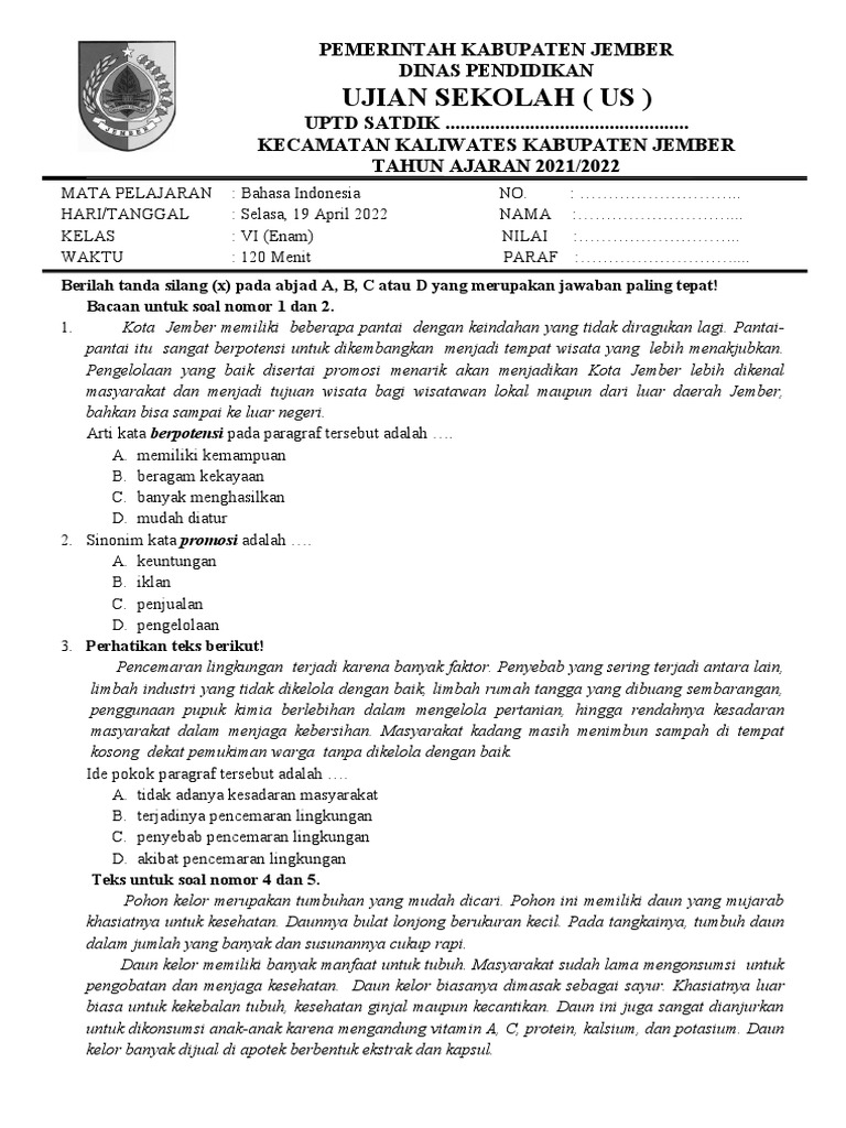 2b.bahasa Indonesia Soal | PDF