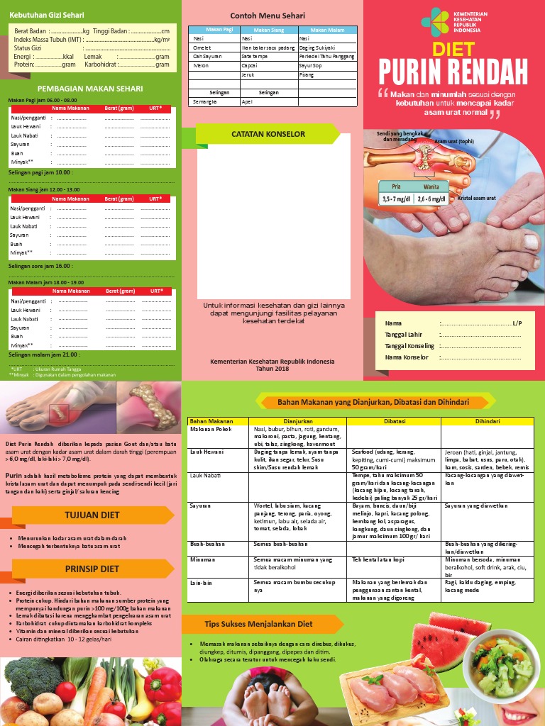 Leaflet Diet Purin | PDF