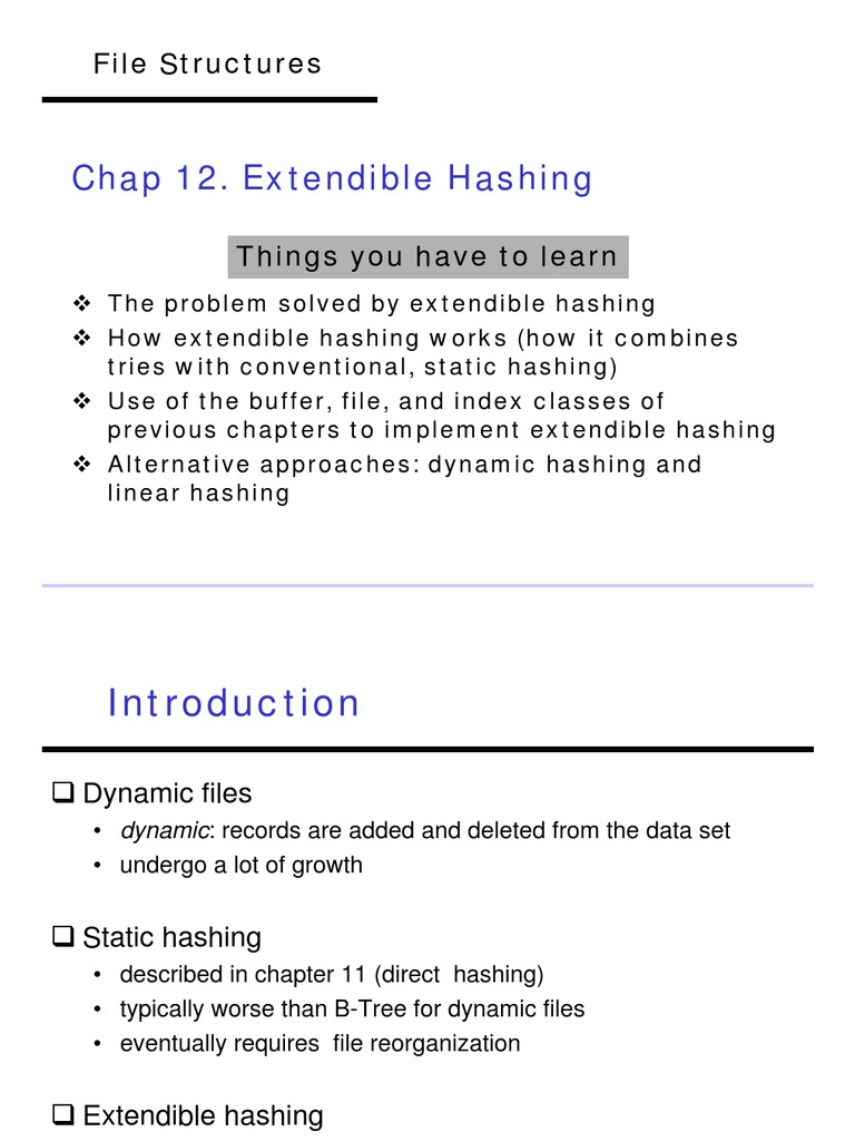 Chap 12. Extendible Hashing: File Structures | Download Free PDF | Pointer (Computer Programming ...