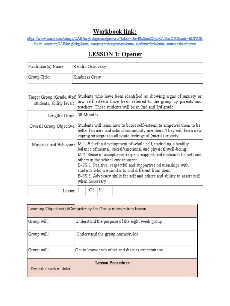 Kindness Crew Lesson Plans | PDF | Mindset | Self Esteem