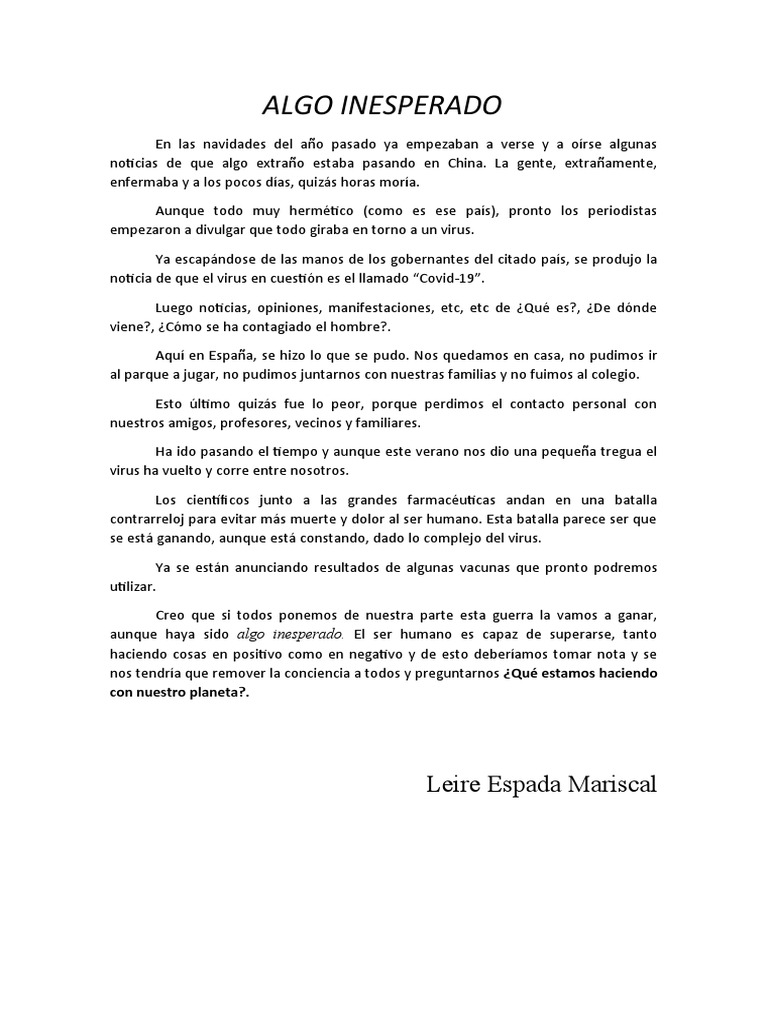 Algo Inesperado | PDF