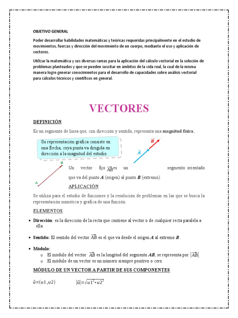 Vectores Pdf Vector Euclidiano Matemáticas