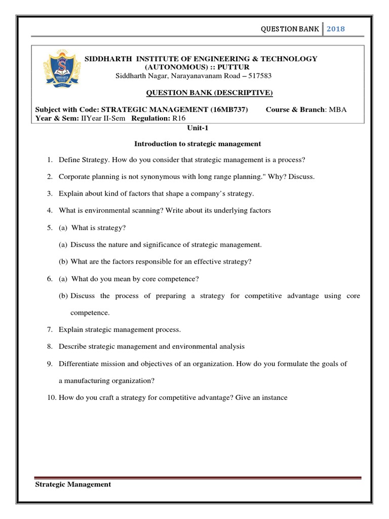 Strategic Management | PDF | Strategic Management | Swot Analysis