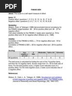 Panas Questionnaire Scale Positve Negative Affect | PDF | Cognition ...