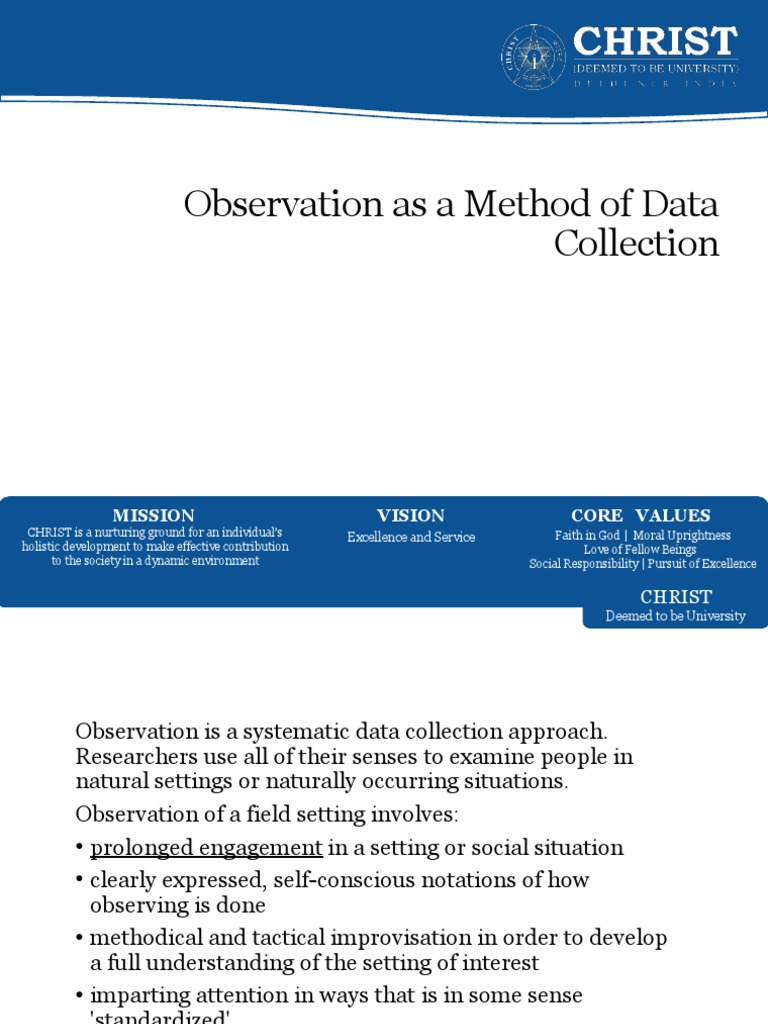 Observation As A Method of Data Collection | PDF | Nonverbal ...