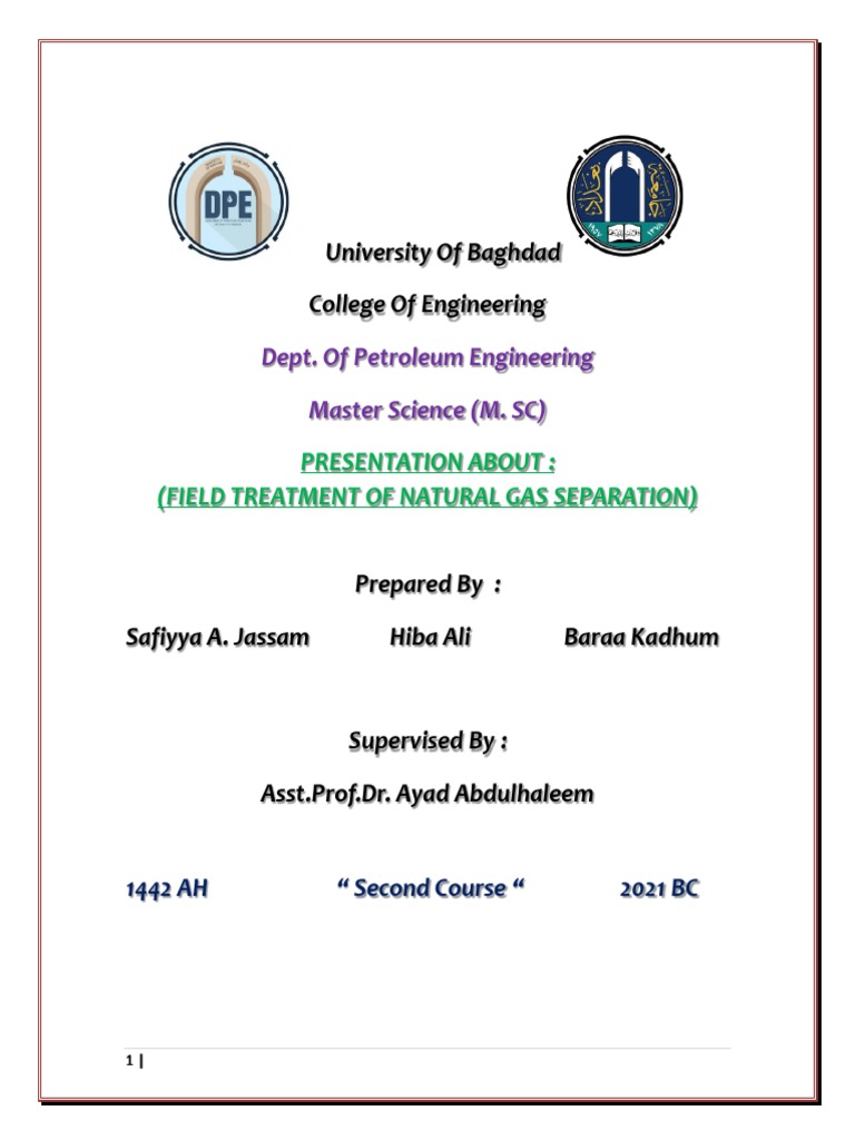 Field Treatment of Natural Gas Separation | PDF | Natural Gas ...