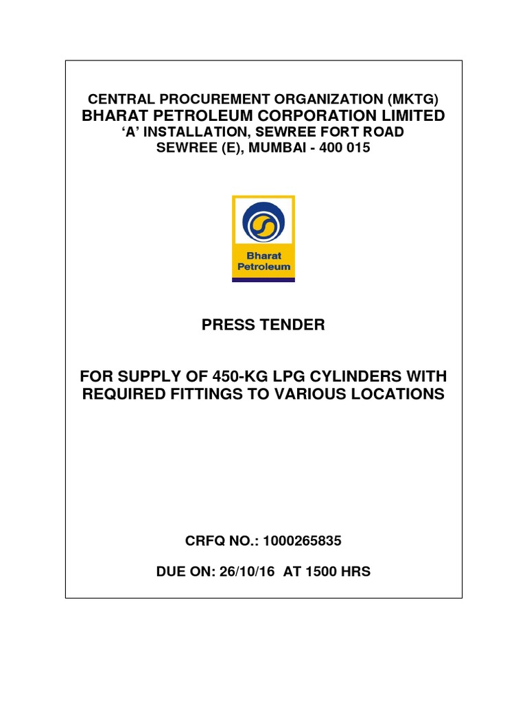 Hippo Cylinder Specification Tender | PDF