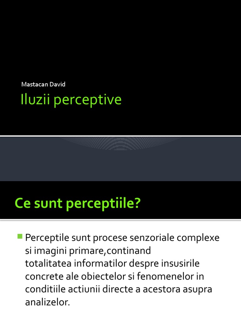 Iluzii Perceptive - David Mastacan | PDF