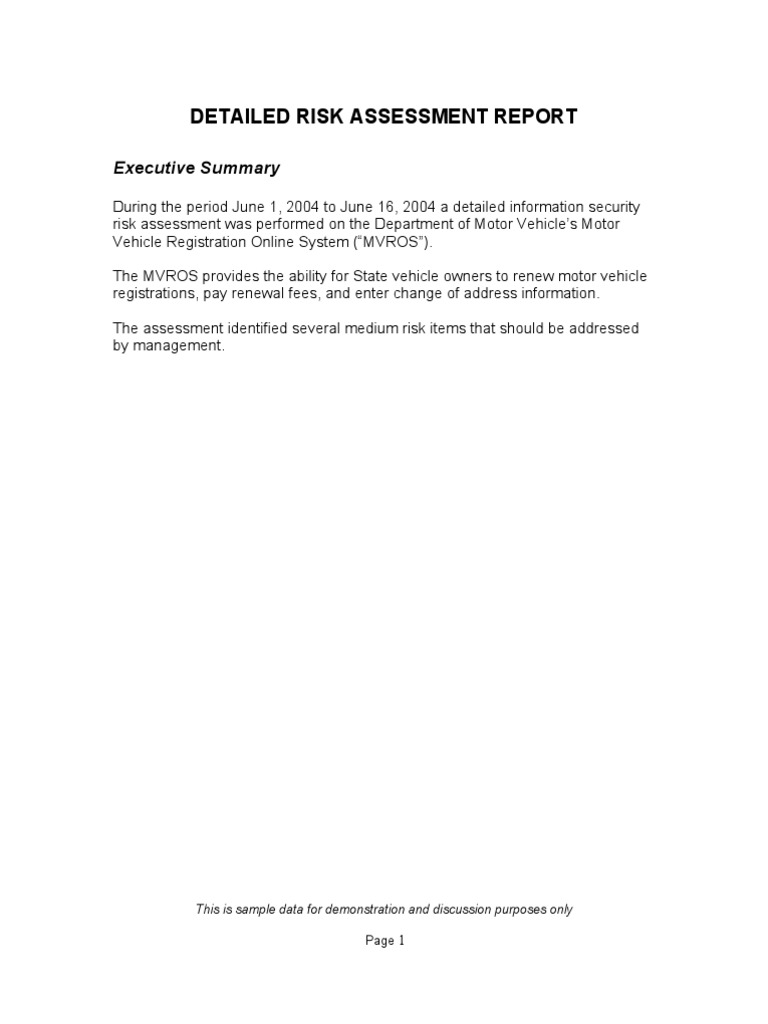 DMV Online Registration Risk Report | PDF | Information Security ...