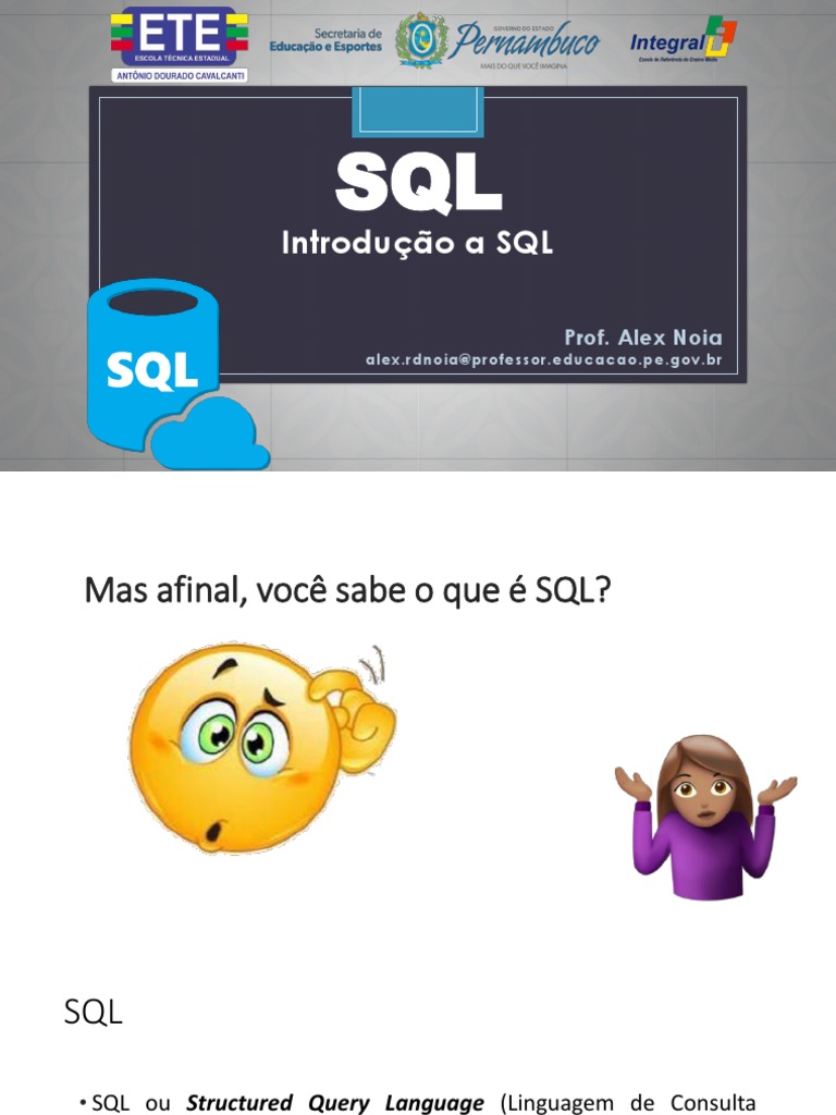 Aula 01 - Revisão SQL | PDF | SQL | Dados de computador