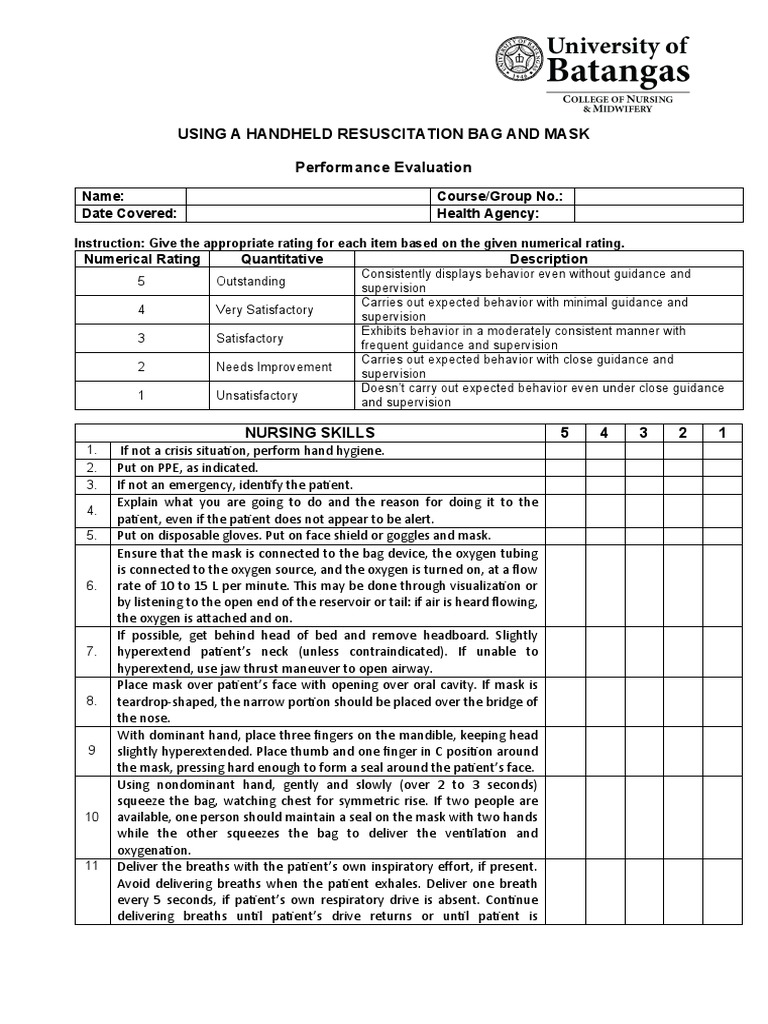 Using A Handheld Resuscitation Bag and Mask | Download Free PDF ...
