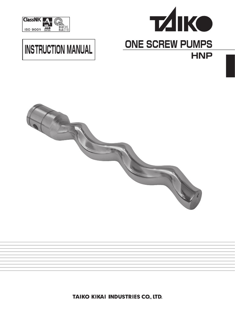 Taiko - One Screw Pump | PDF