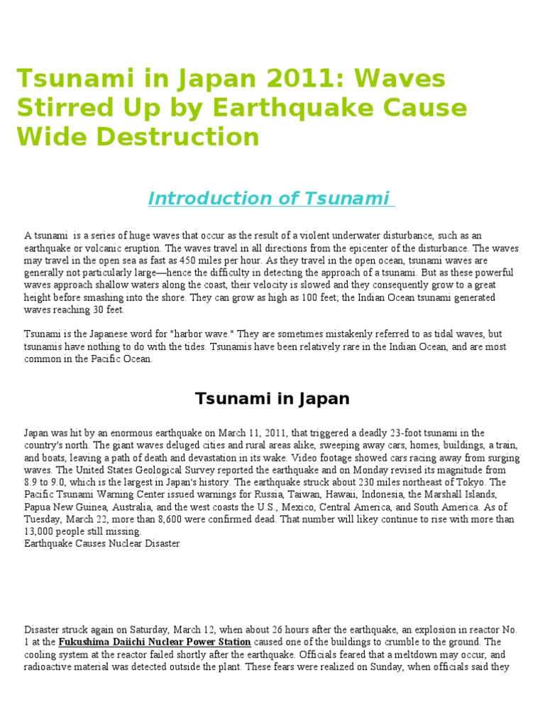 Tsunami in Japan 2011 Edit | PDF | Timeline Of The Fukushima Daiichi ...