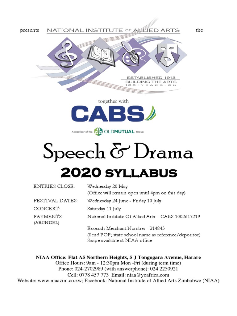 Speech and Drama 2020 Syllabus PDF | PDF | Poetry
