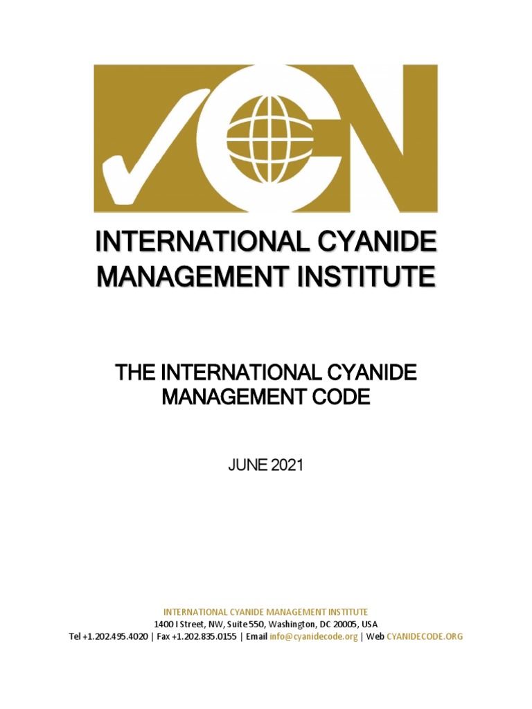 The International Cyanide Management Code | PDF | Mining