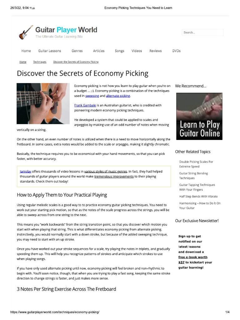 Economy Picking Techniques You Need To Learn | PDF