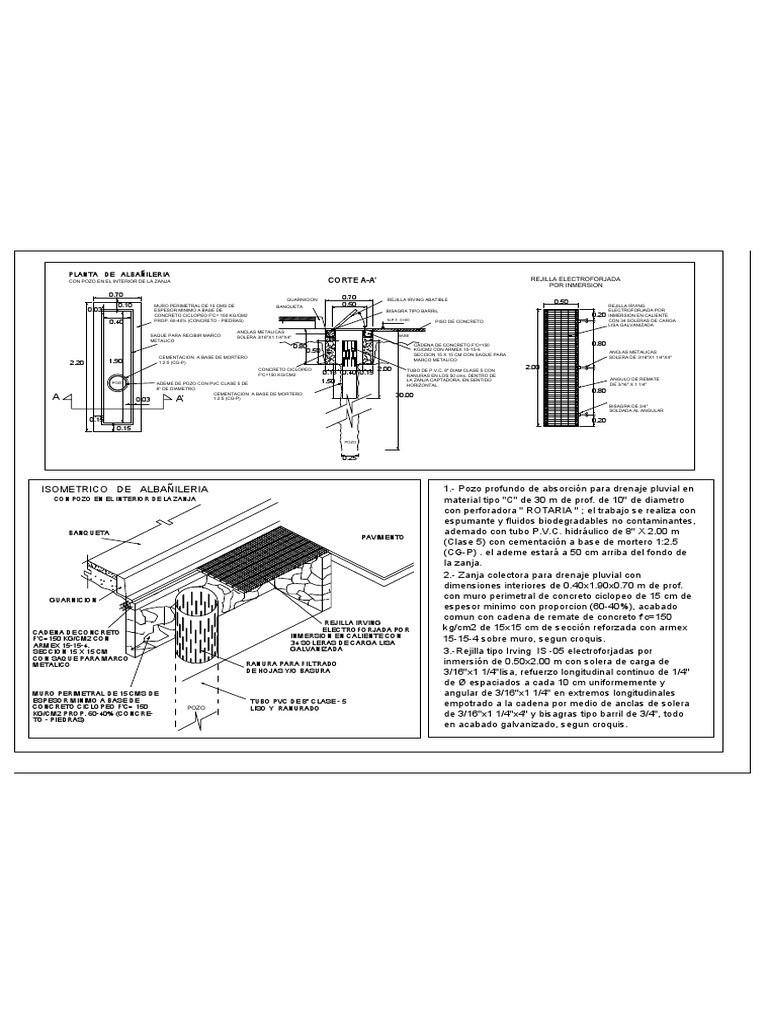 Detalle Pozos Pluviales | PDF | Albañilería | Materiales