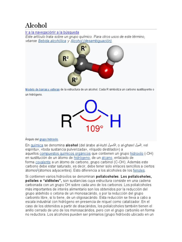 Alcohol, Que Es y Sus Propiedades | PDF | Alcohol | Etanol