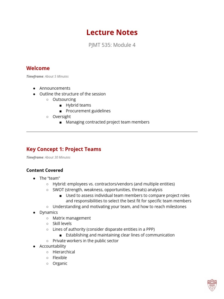 PJMT 535 Lecture Notes Module04 v2 | PDF | Nonprofit Organization ...