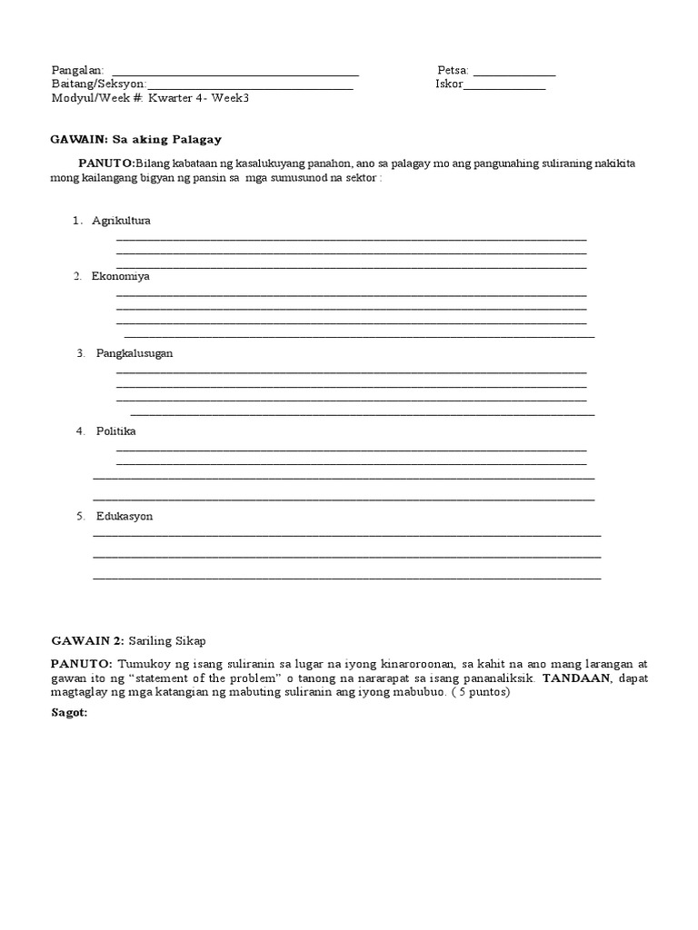 Q4-Week3-Activity Sheets | PDF