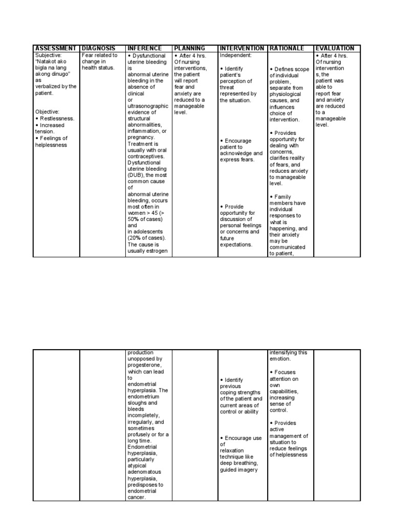 Ob Care Plan Fatigue Nsg 2057 Nursing Care Plan