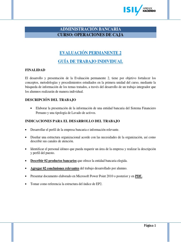 ISIL - Guia de Desarrollo EP2 | Descargar gratis PDF | Bancos | Business